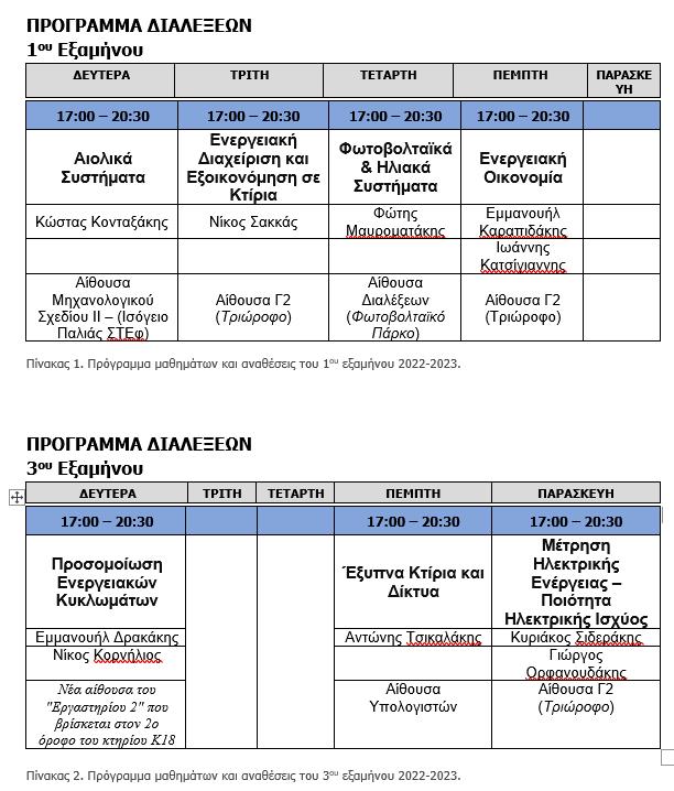 ΠΡΟΓΡΑΜΜΑ ΔΙΑΛΕΞΕΩΝ ΧΕΙΜΕΡΙΝΟΥ ΕΞΑΜΗΝΟΥ 2022-2023 (1ο & 3ο ΕΞΑΜΗΝΟ) | Δ ...